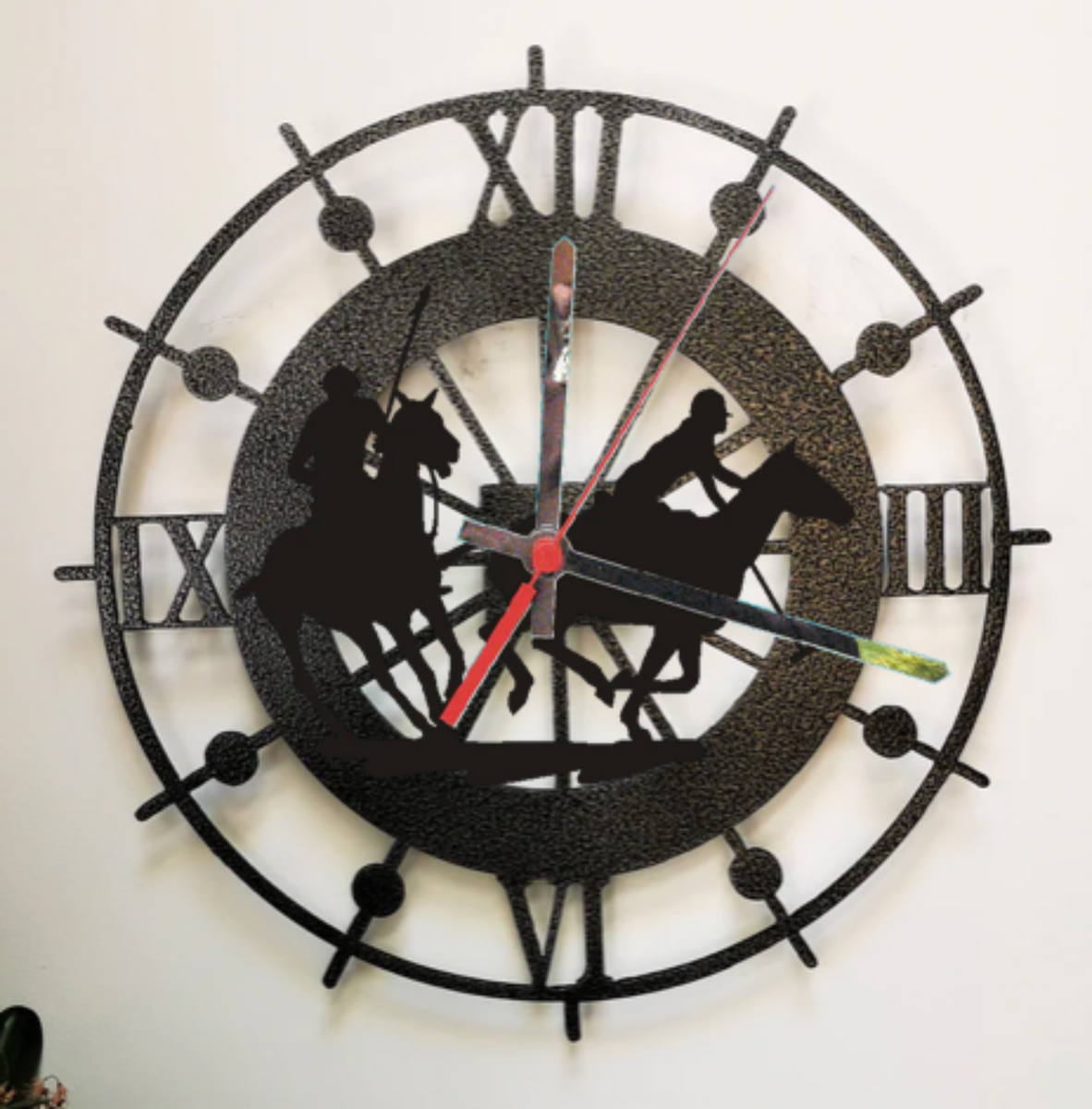 Polo Clock with 2 Horses – Exclusively Equine