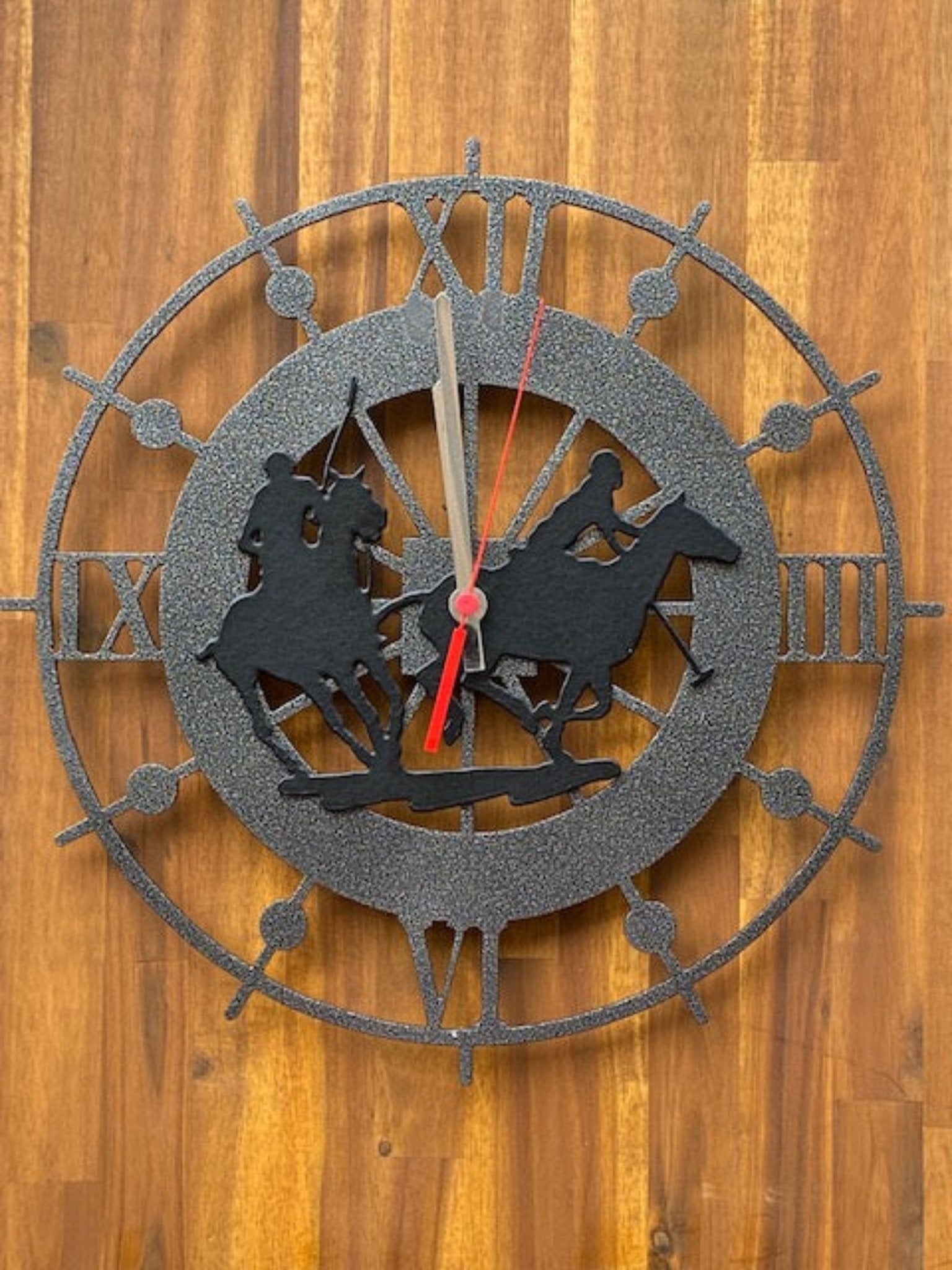 Polo Clock with 2 Horses – Exclusively Equine