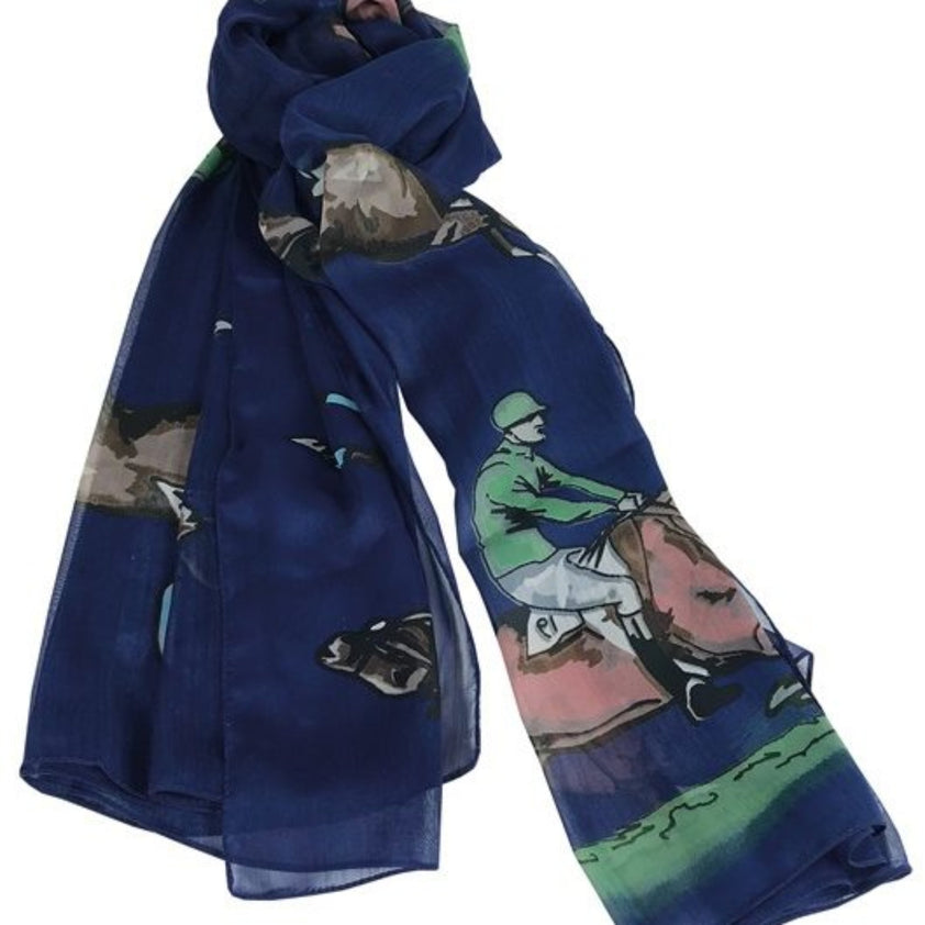 Racing Scarf- Navy – Exclusively Equine
